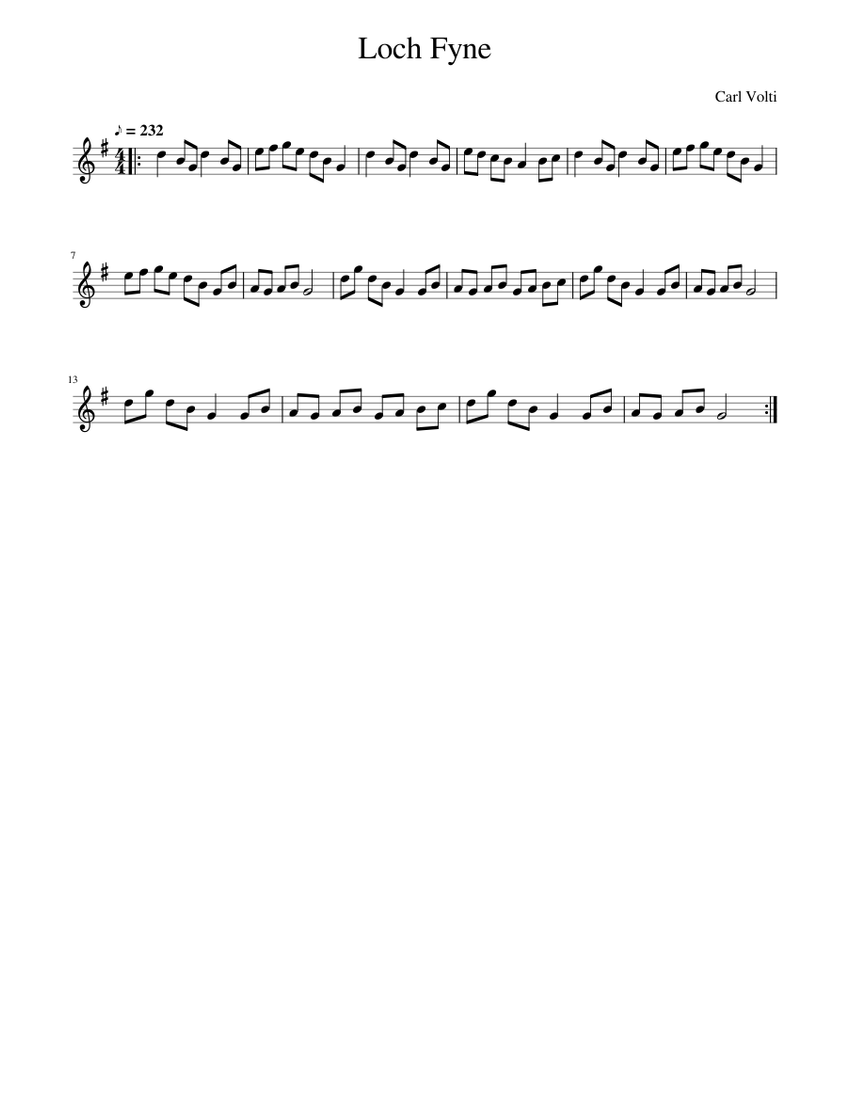 Carl Volti - Loch Fyne Sheet music for Piano (Solo) Easy | Musescore.com