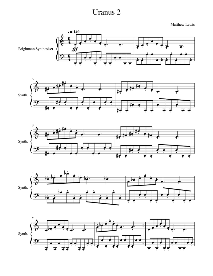 Uranus_2 Sheet music for Synthesizer (Solo) | Musescore.com