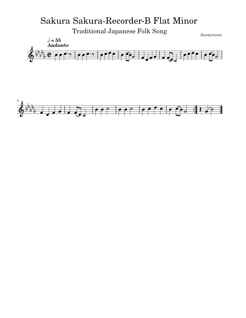 Sakura sakura – Misc Traditional Sakura Sakura-Recorder-B Flat Minor ...