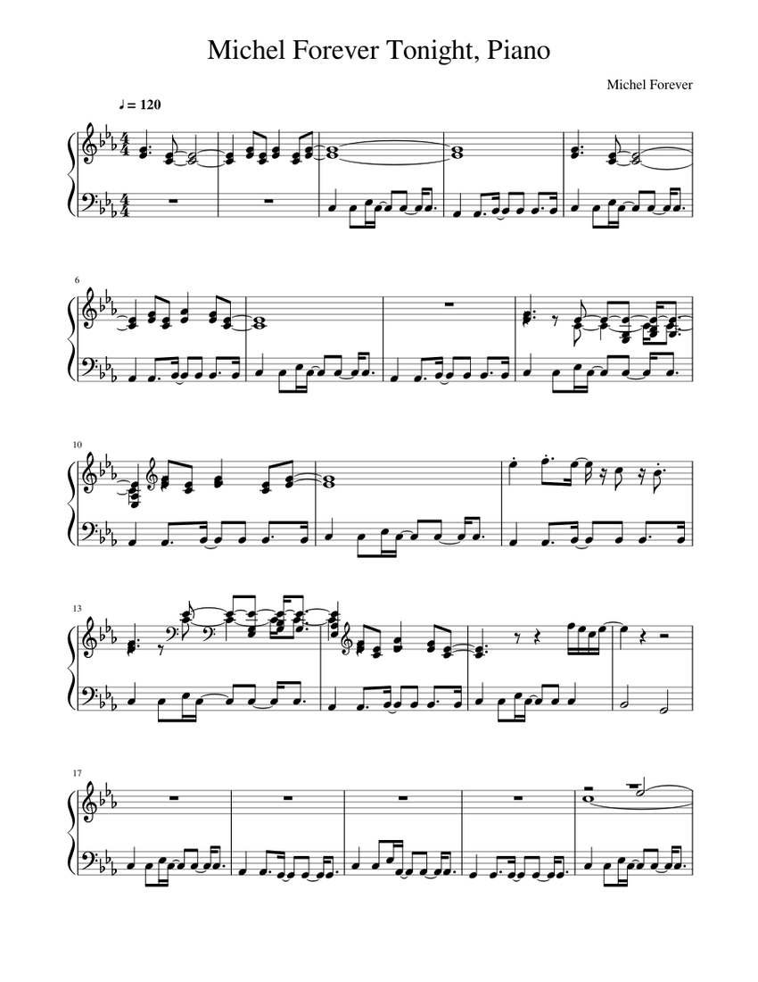 Michel Forever Tonight, Piano Sheet music for Piano (Solo) | Musescore.com