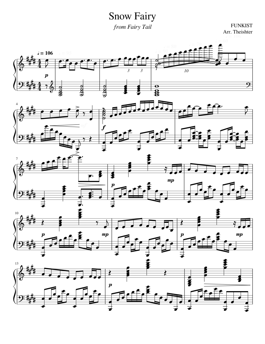 Snow Fairy Sheet Music for Piano (Solo) | MuseScore.com