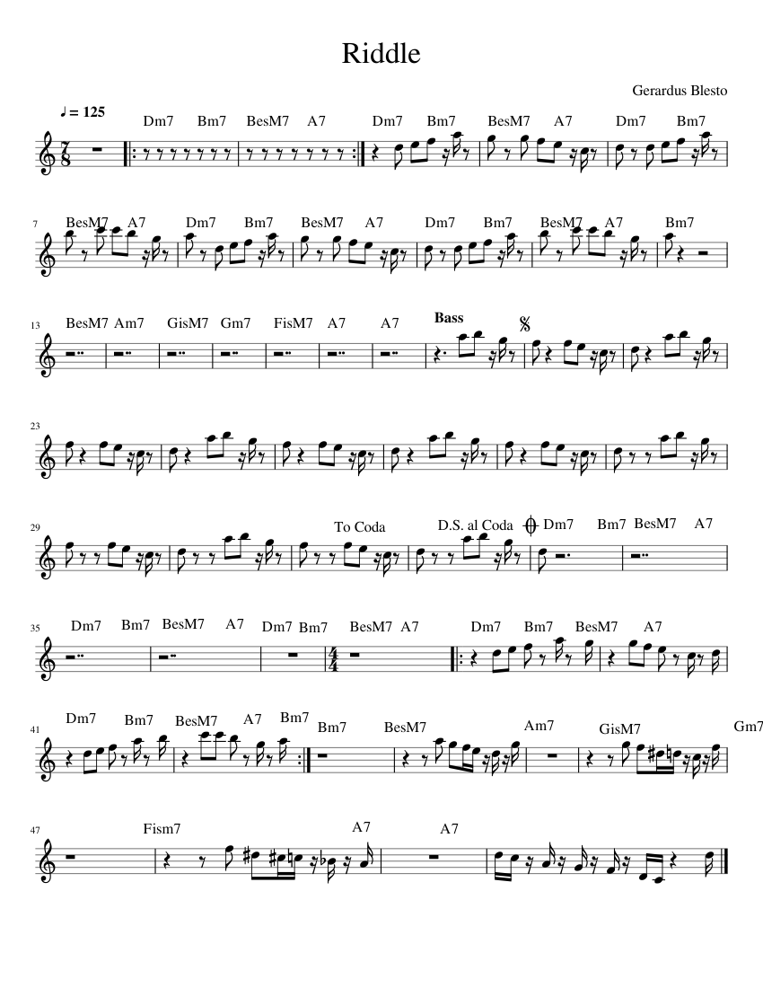 Riddle nada Sheet music for Piano (Solo) Easy | Musescore.com