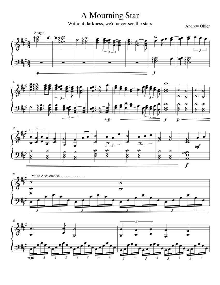 Mourning Star Sheet music for Piano (Solo) | Musescore.com