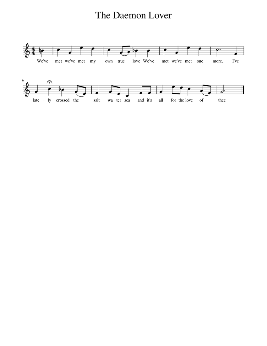 The Daemon Lover Sheet music for Piano (Solo) Easy | Musescore.com