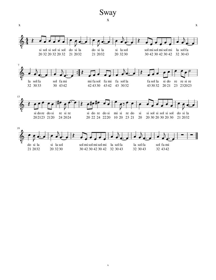 Sway Sheet music for Guitar (Solo) | Musescore.com