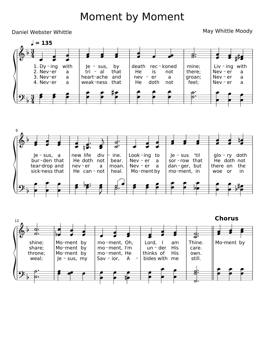 Moment by Moment Sheet music for Piano (Solo) Easy | Musescore.com