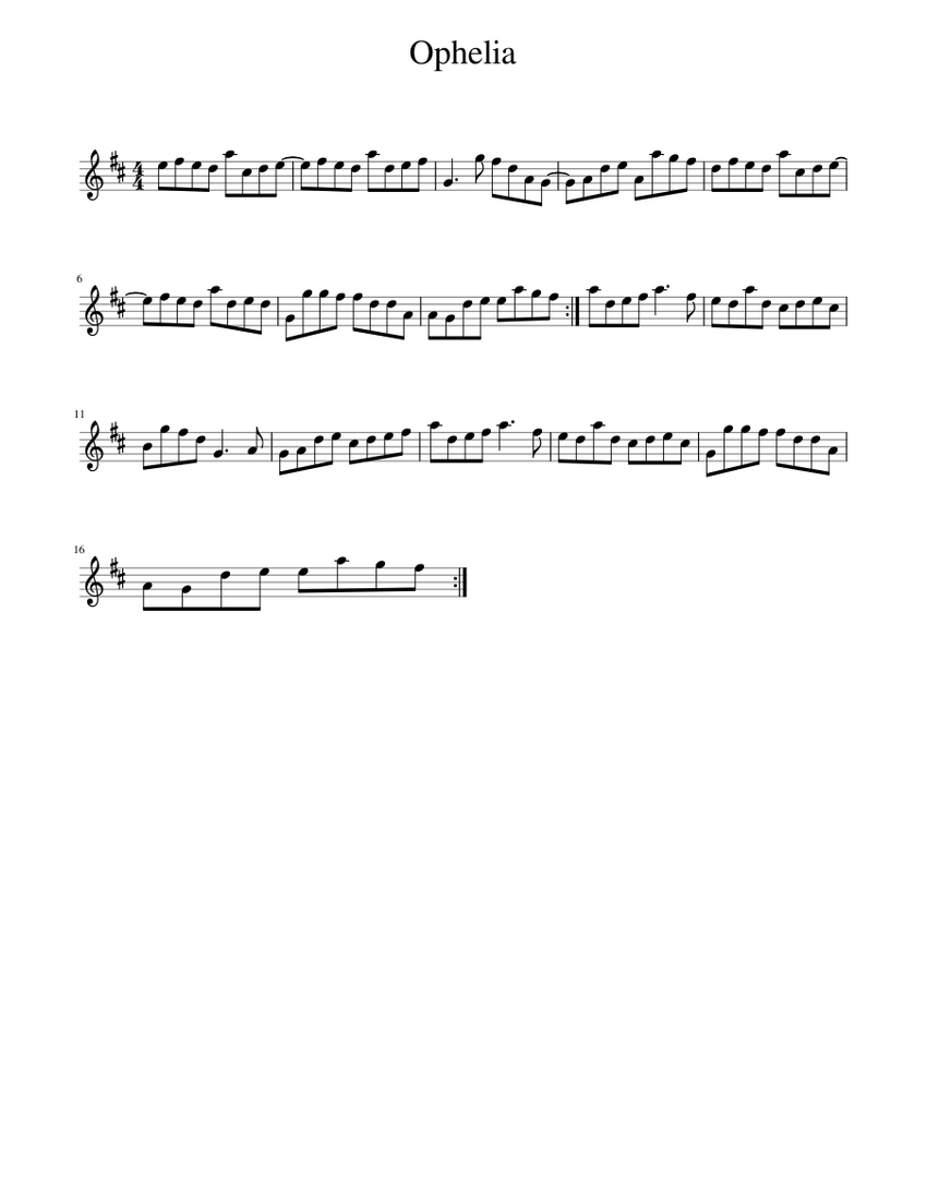 Ophelia Sheet music for Piano (Solo) Easy | Musescore.com