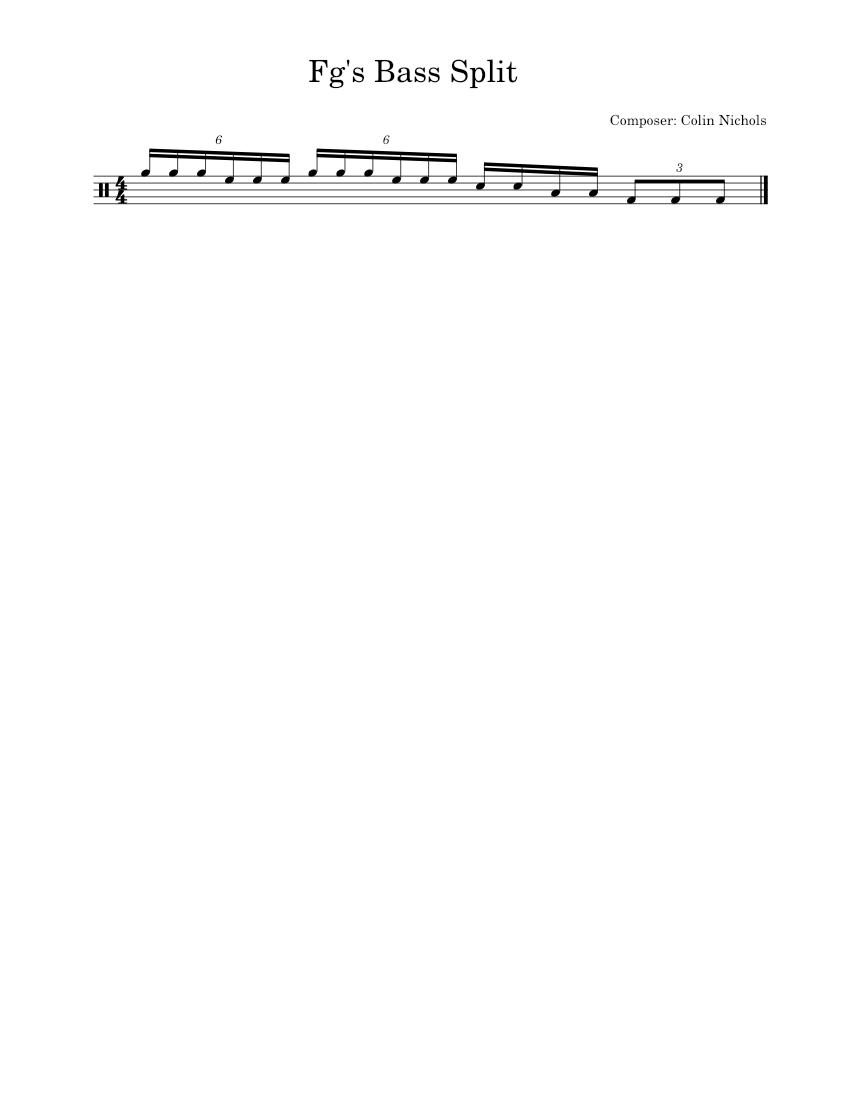 Bass Split For Fg's Sheet music for Bass drum (Marching Band ...