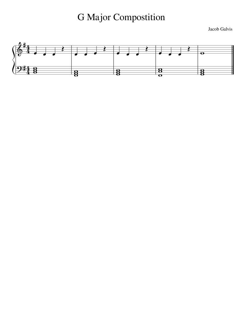 G Major Compostition Sheet music for Piano (Solo) | Musescore.com