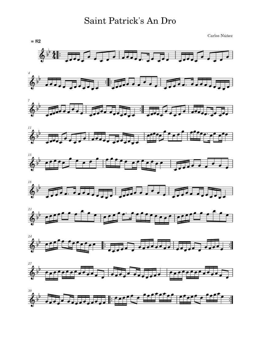 An Dro de la Saint-Patrick – Carlos Núñez Saint Patricks An Dro Sheet ...