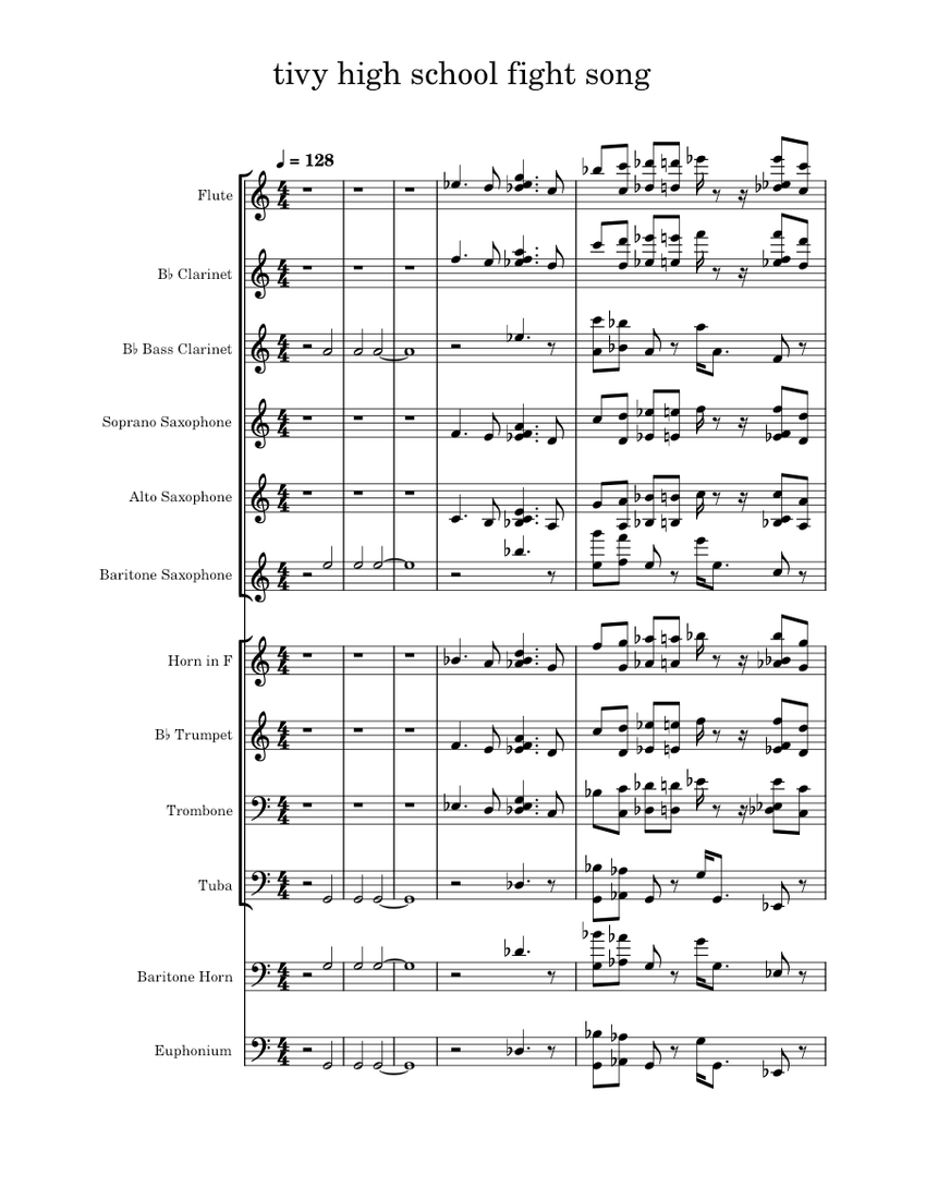 tivy high school fight song Sheet music for Trombone, Euphonium, Tuba ...