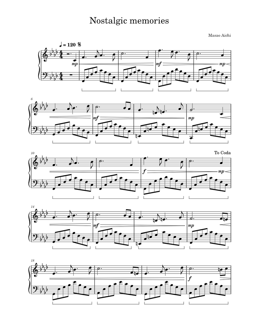 Nostalgic memories - piano tutorial