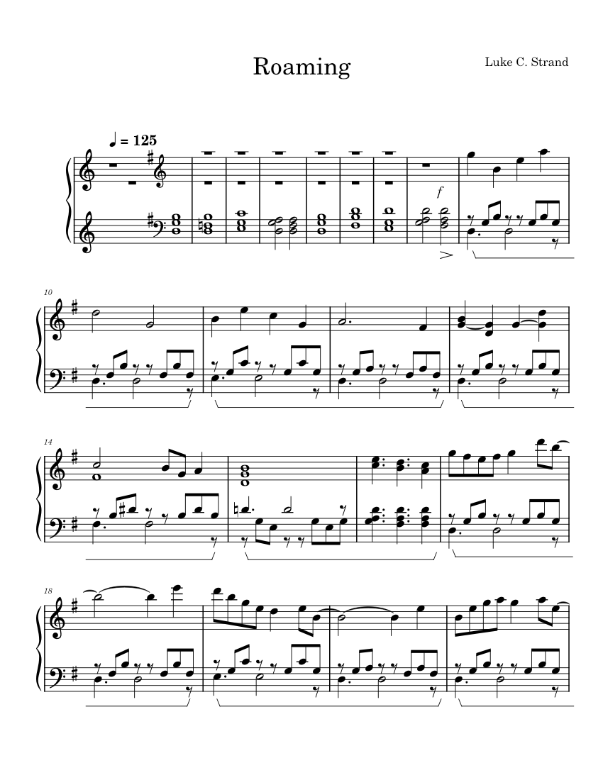 Roaming Sheet music for Piano (Solo) | Musescore.com