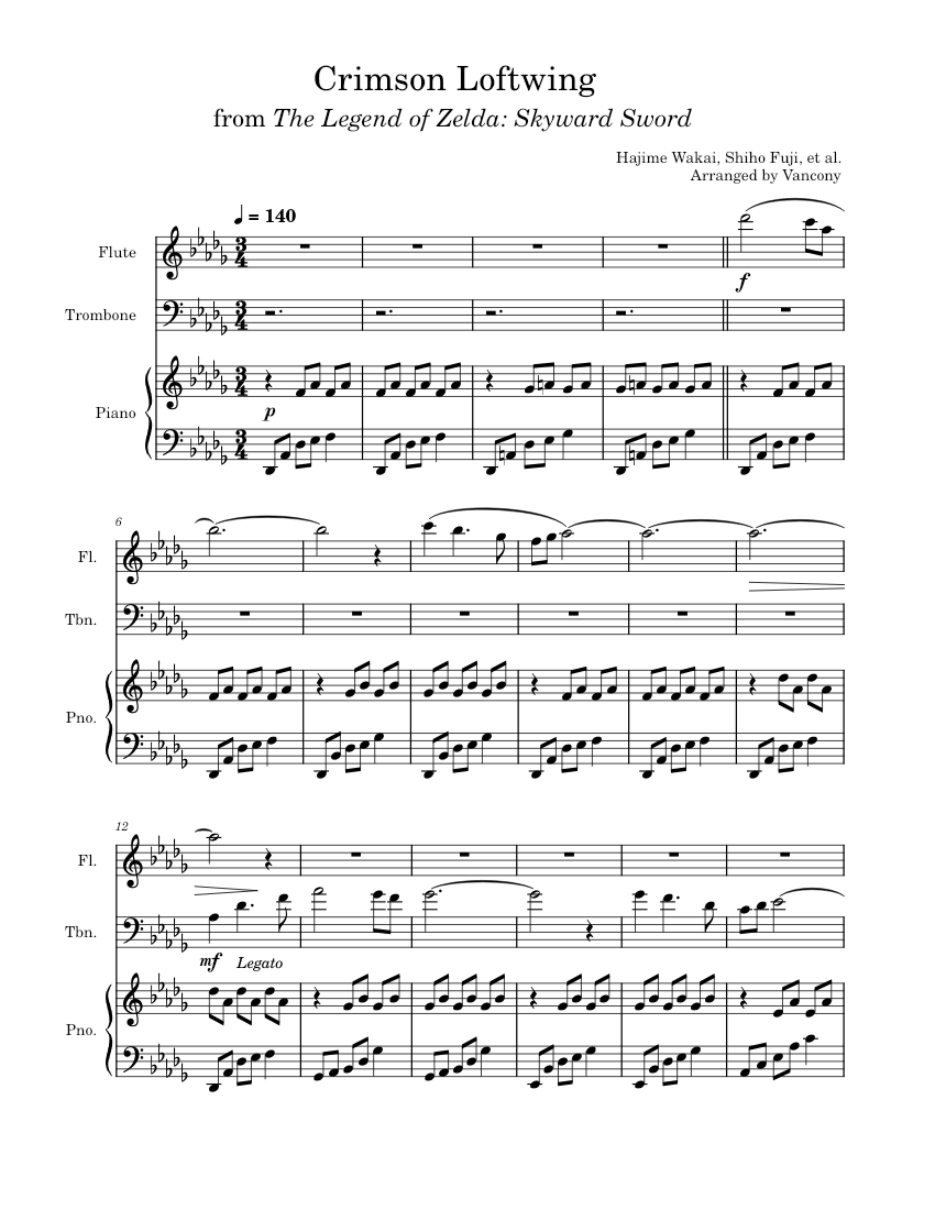 Crimson Loftwing (The Legend of Zelda: Skyward Sword) – Hajime Wakai, Shiho Fuji, et al. Sheet ...