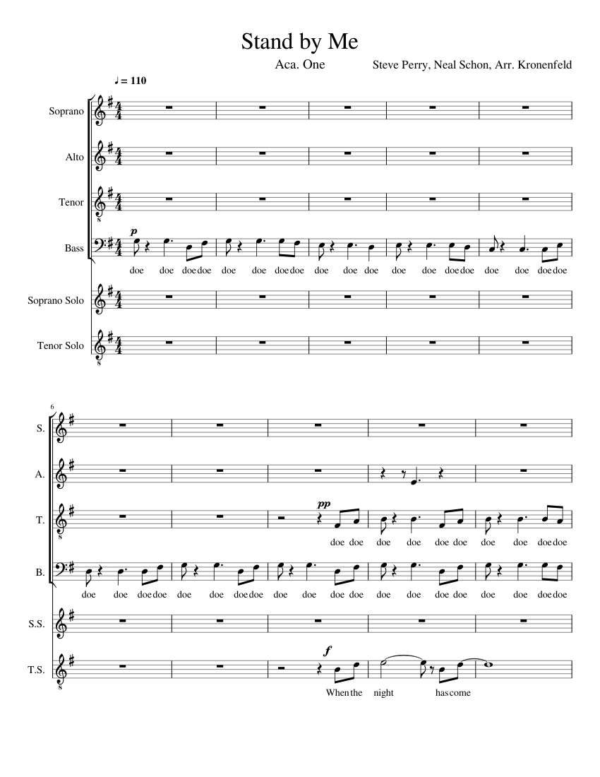 Stand by Me Sheet music for Soprano, Alto, Tenor, Bass voice (Choral ...