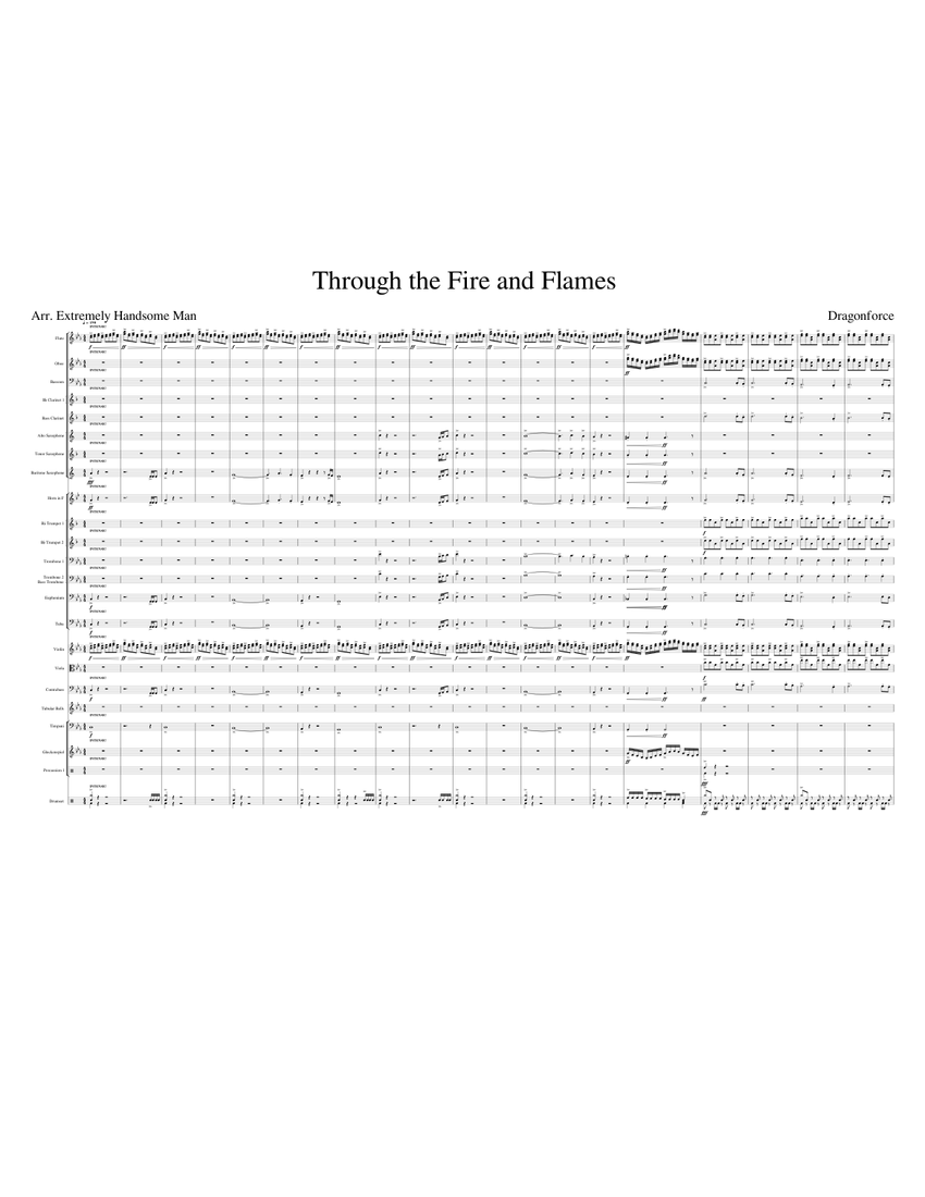 Through the Fire and Flames Sheet music for Trombone, Euphonium, Tuba ...