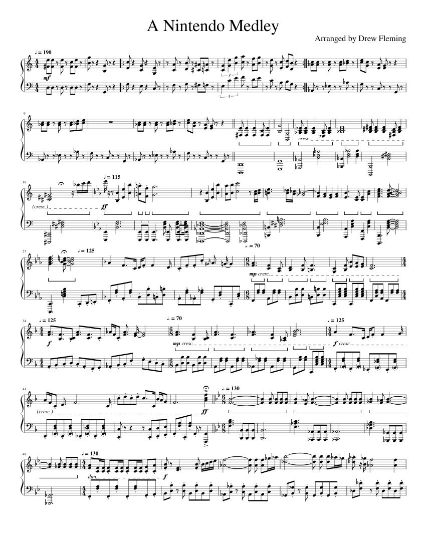 A Nintendo Medley Sheet music for Piano (Solo) | Musescore.com