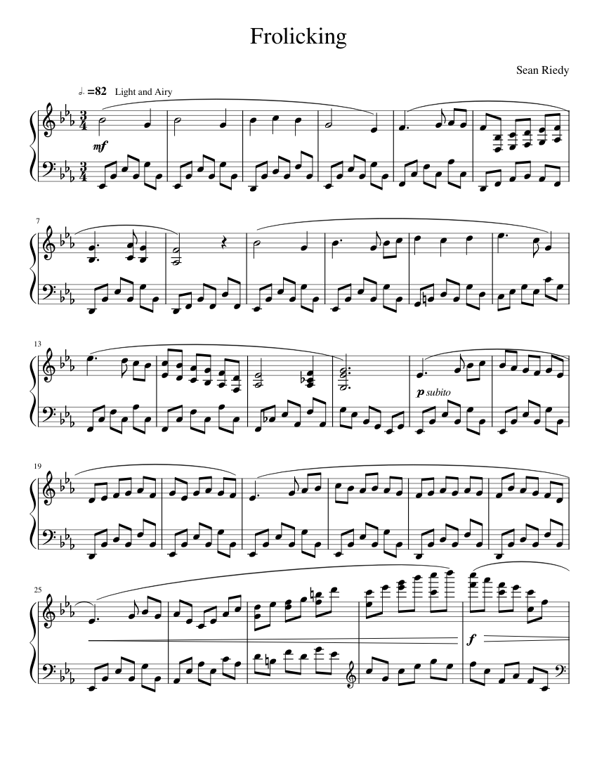 Frolicking Sheet music for Piano (Solo) | Musescore.com