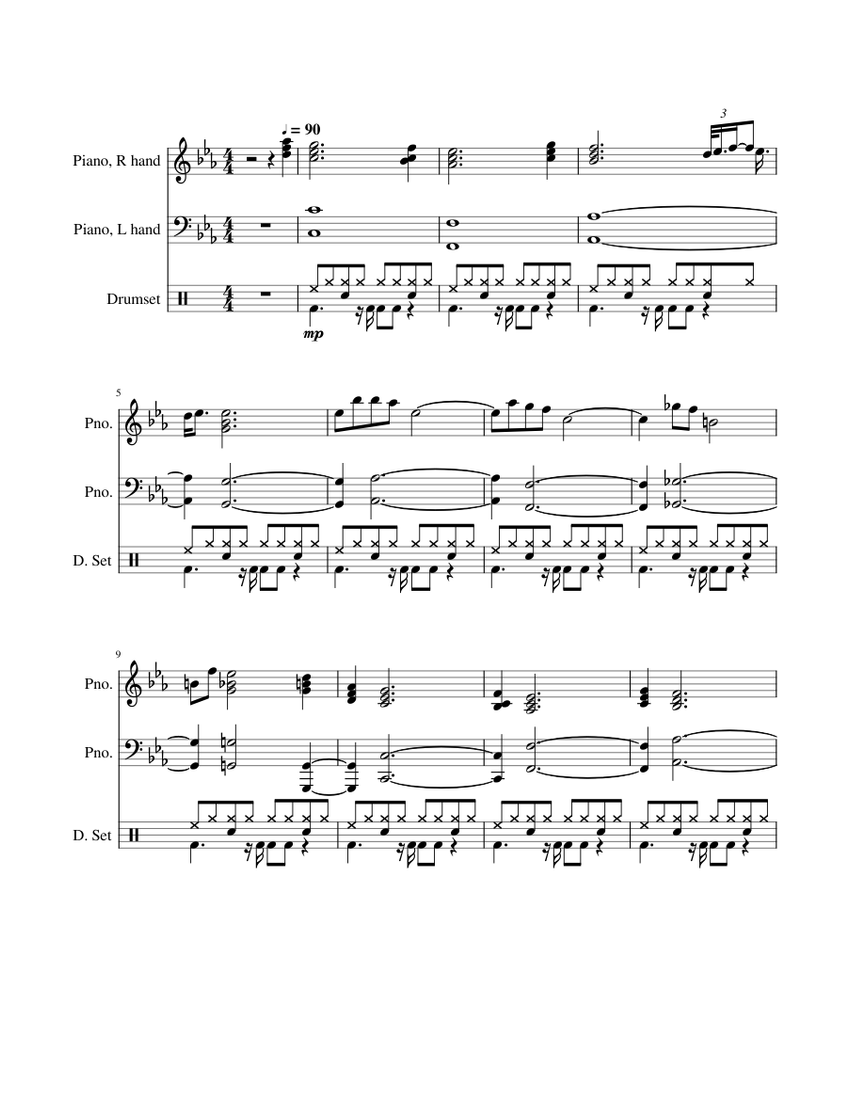 Persona 3 - Living With Determination Sheet music for Piano, Drum group ...