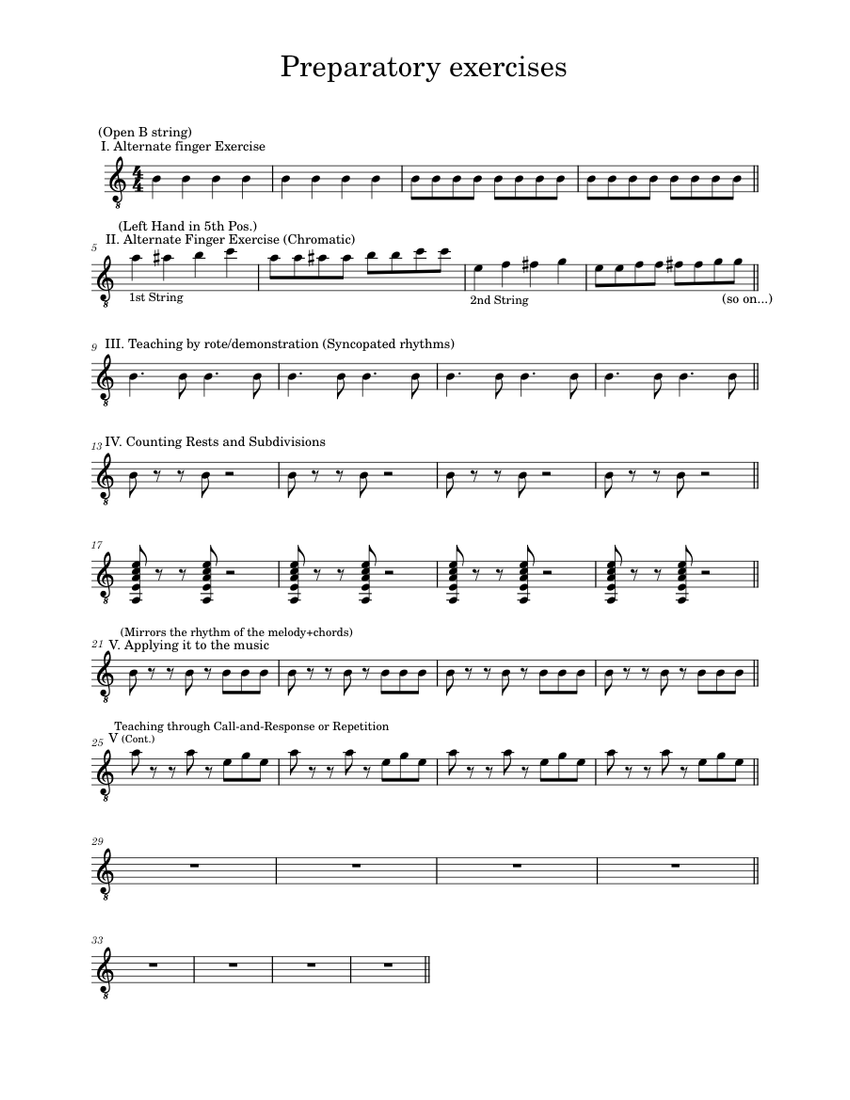 Preparatory exercises Sheet music for Piano (Solo) Easy | Musescore.com