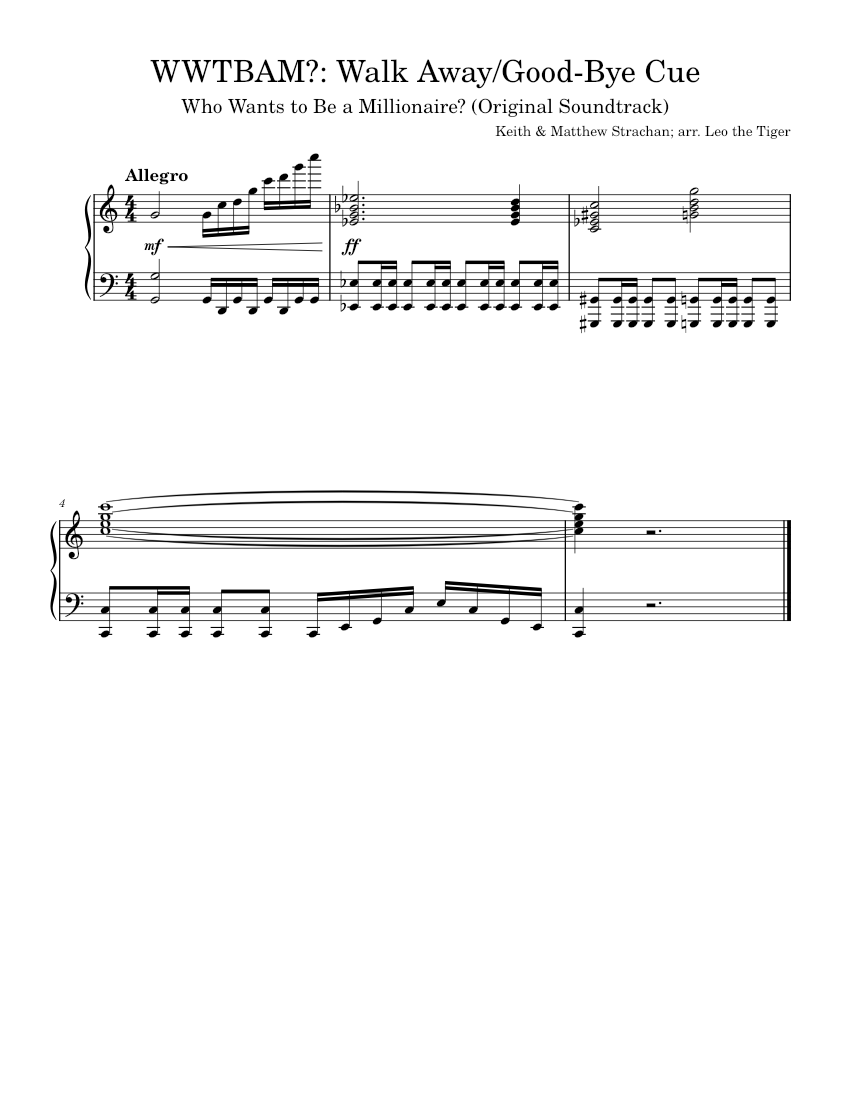 Walk Away Music (Who Wants to Be a Millionaire?) – Keith Strachan ...