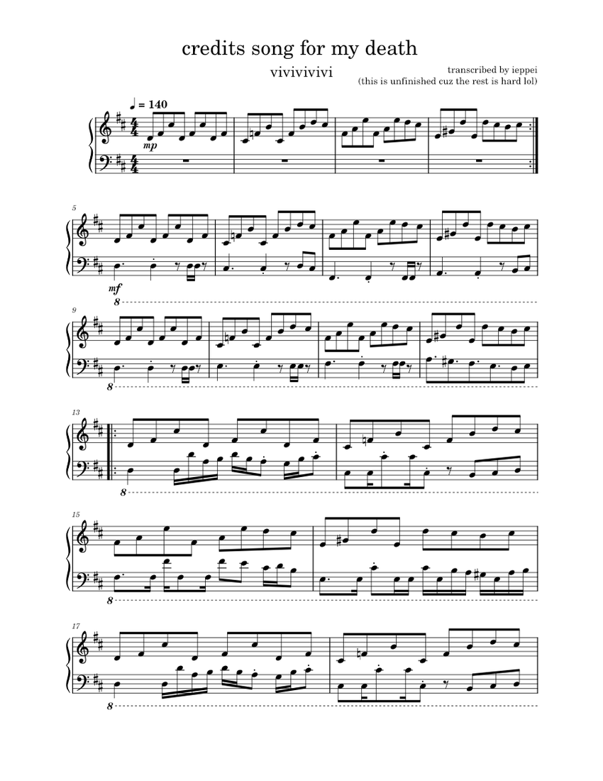 credits song for my death – vivivivivi (MORE COMPLETED ONE ON PROFILE ...