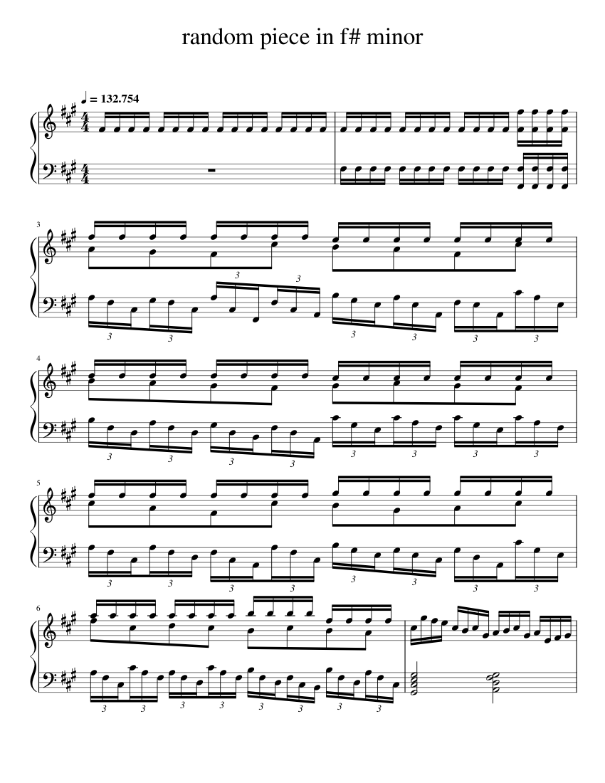 random piece in f# minor Sheet music for Piano (Solo) | Musescore.com