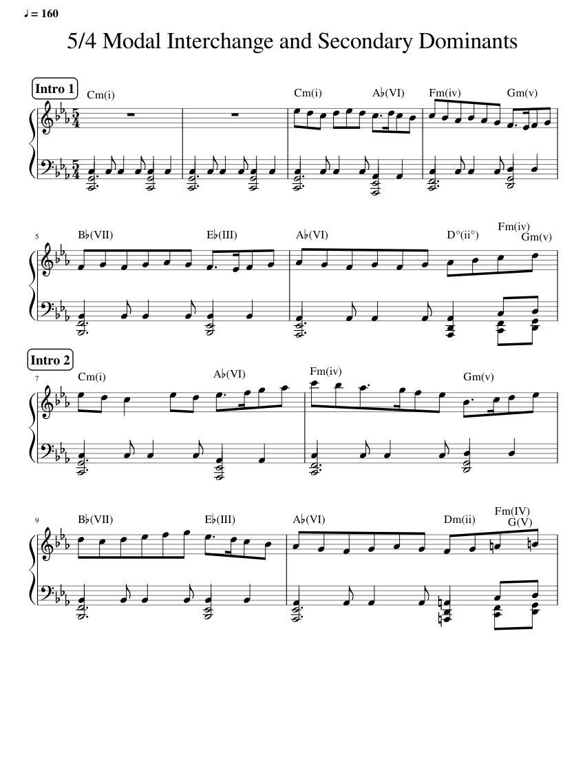 5/4 Progress Sheet music for Piano (Solo) | Musescore.com