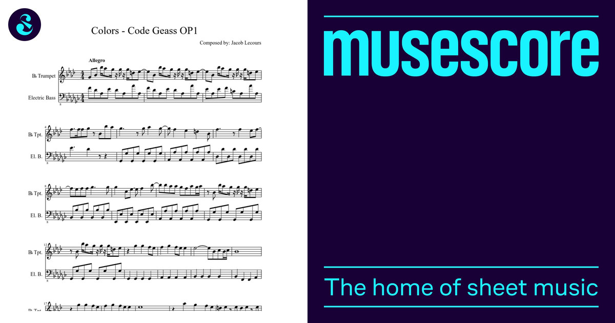 Code Geass OP 1 - Colors Sheet music for Trumpet other (Solo ...