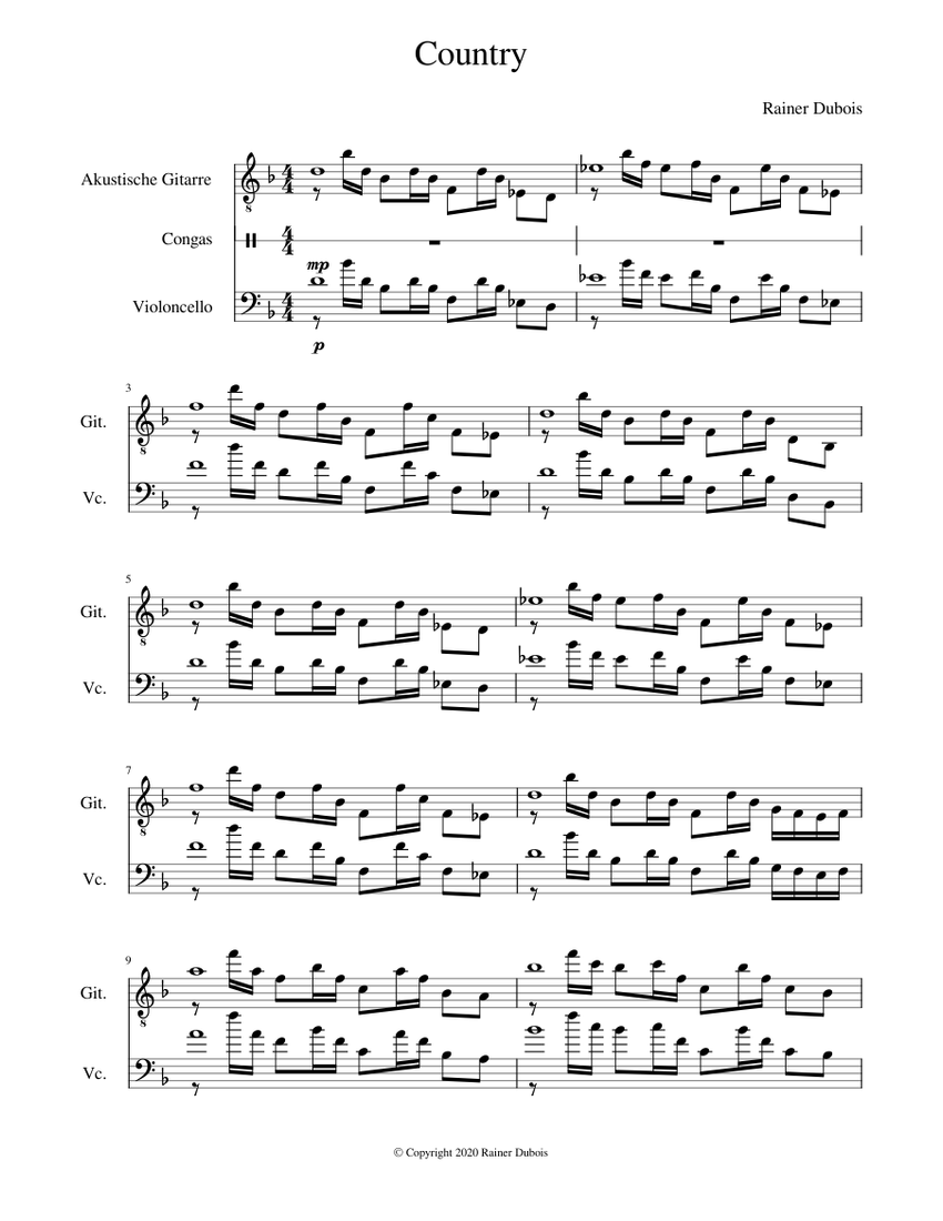 Country Sheet music for Piano, Tenor, Organ, Cello & more instruments ...