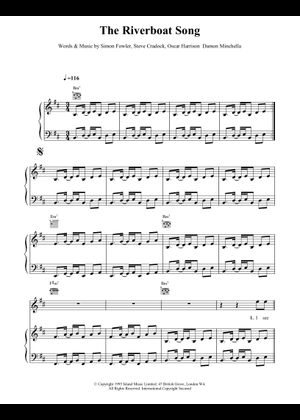 Play Official version of The riverboat song Sheet Music by Ocean Colour ...