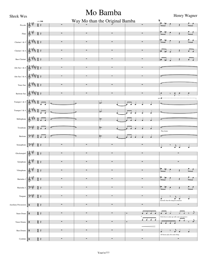 Mo Bamba Sheet music for Trombone, Tuba, Flute piccolo, Flute & more ...