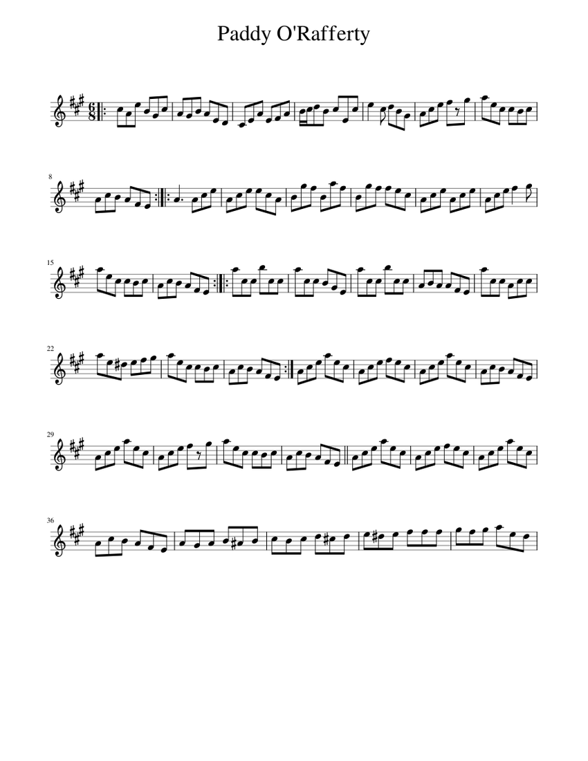 Paddy O'Rafferty Sheet music for Piano (Solo) Easy | Musescore.com