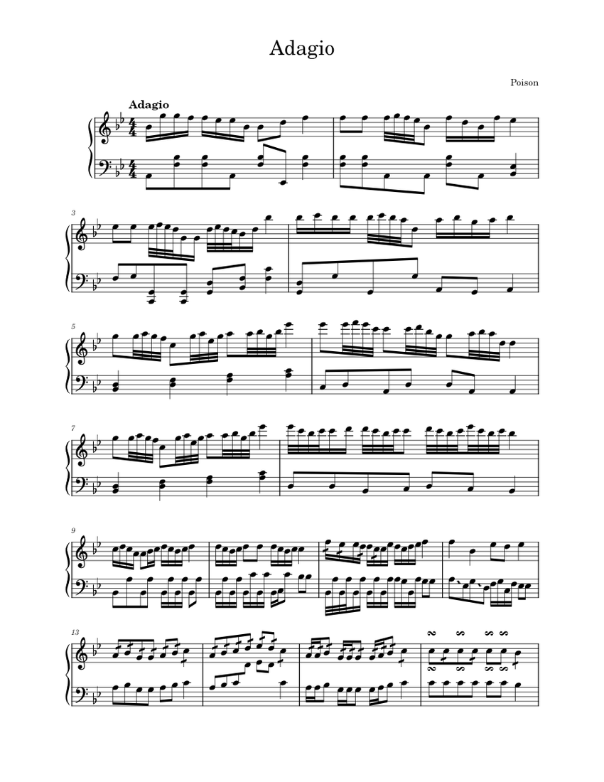 Adagio Sheet music for Piano (Solo) | Musescore.com