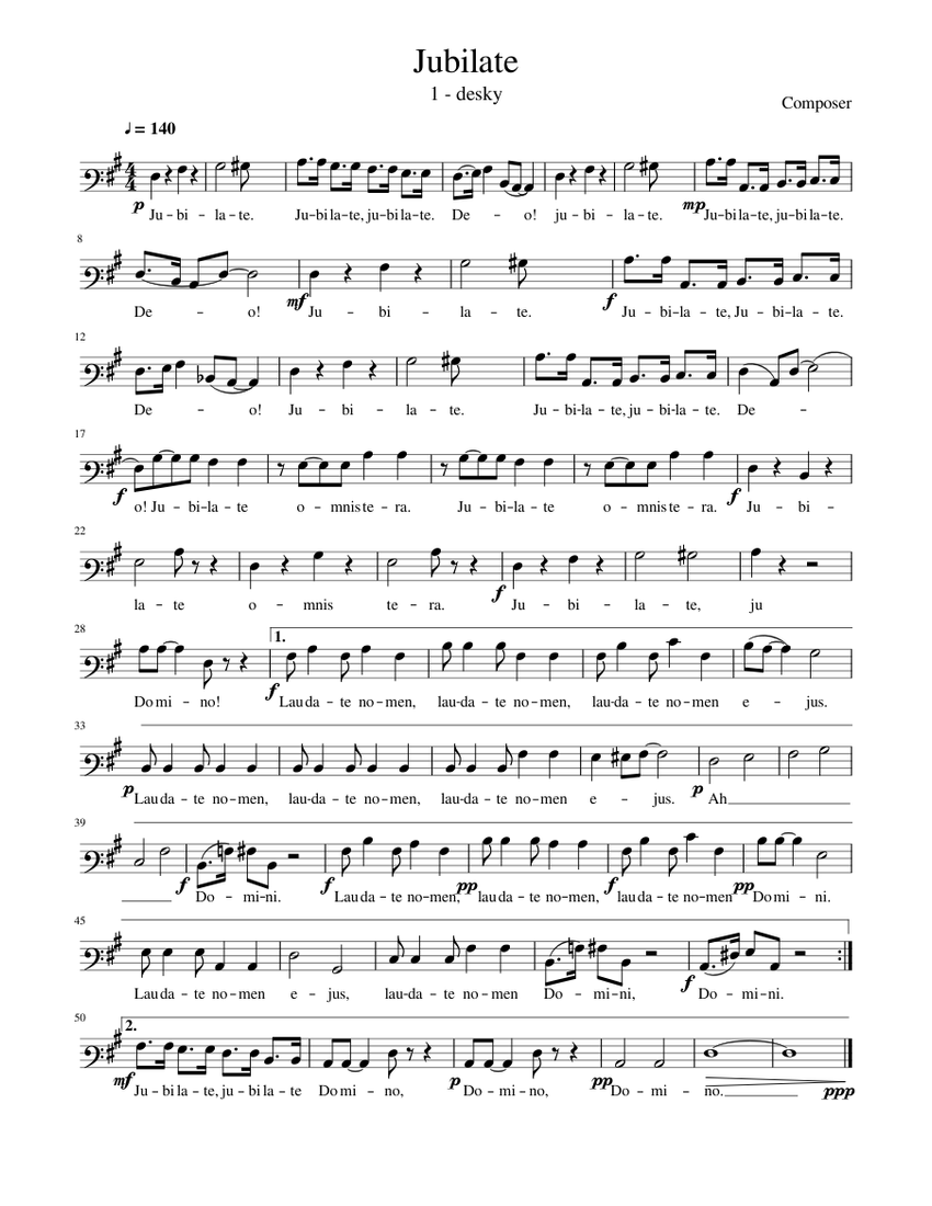 Jubilate Sheet music for Piano (Solo) | Musescore.com