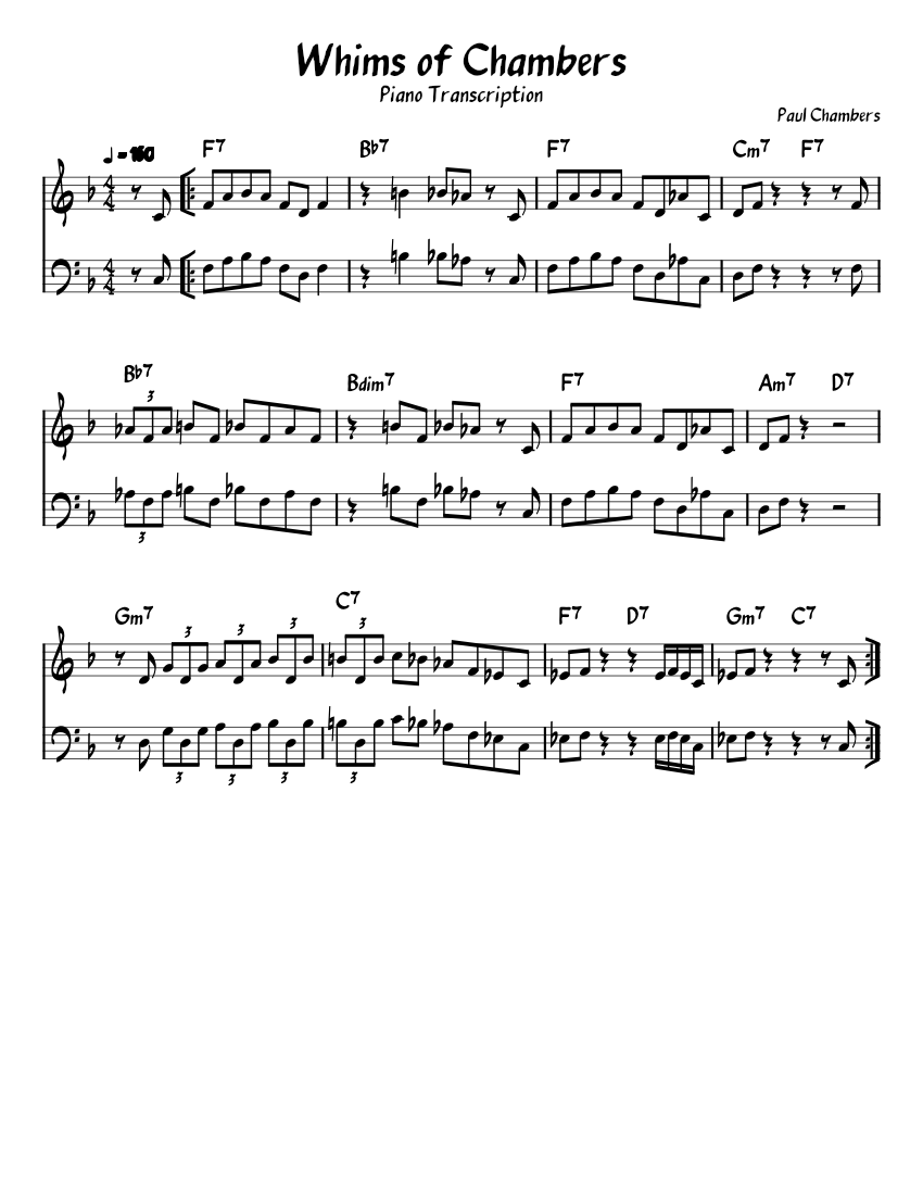 Whims of Chambers Sheet Music for Piano (Solo) Easy | MuseScore.com