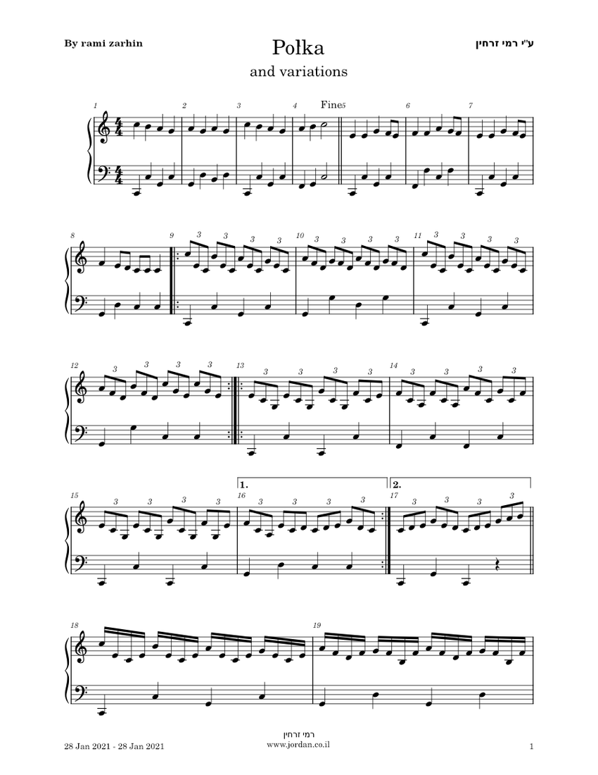 Polka Sheet music for Piano (Solo) | Musescore.com