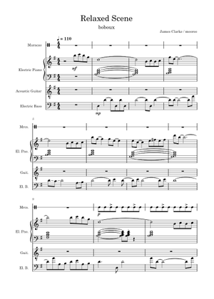 Relaxed Scene – James Clarke Sheet Music for Piano, Guitar, Drum group ...