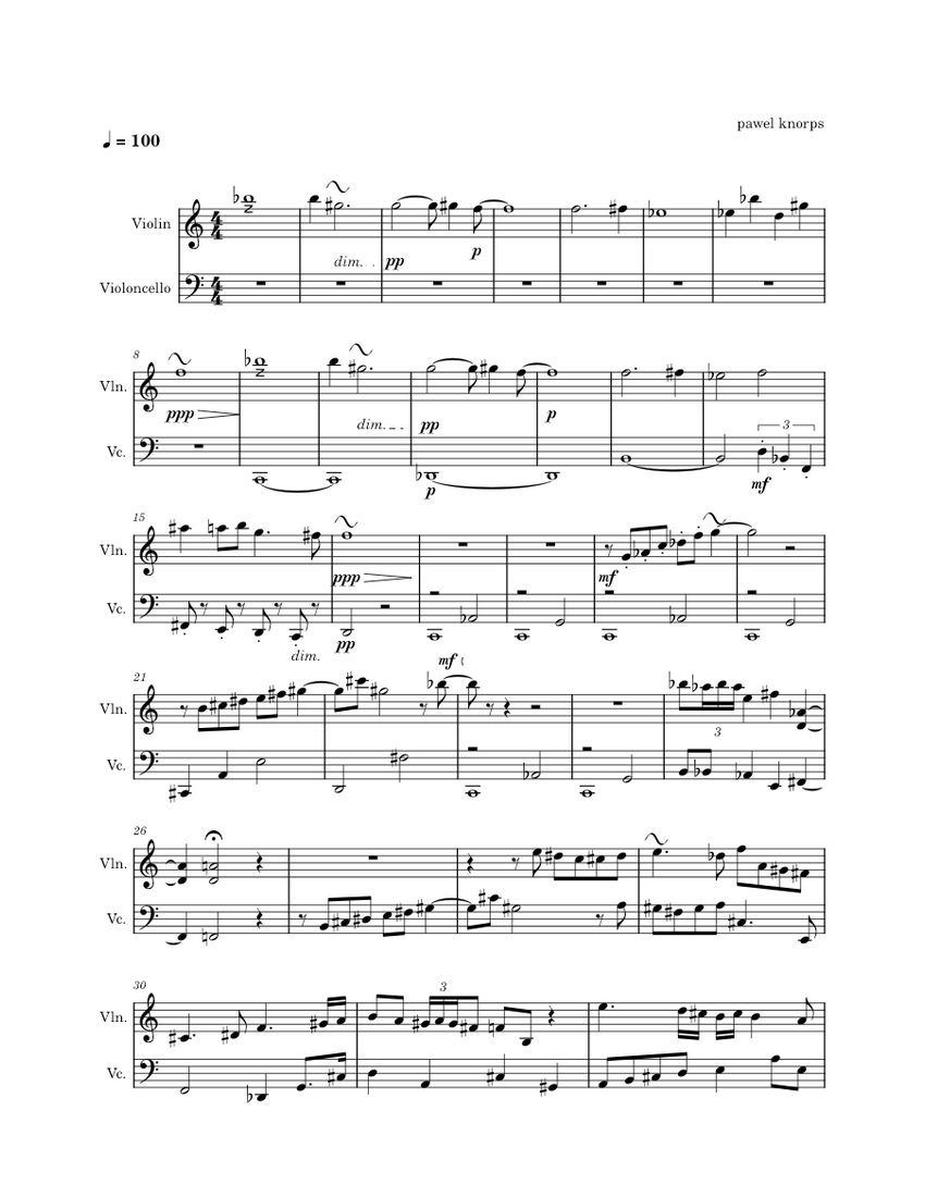 celloviol1 Sheet music for Violin, Cello (String Duet) | Musescore.com