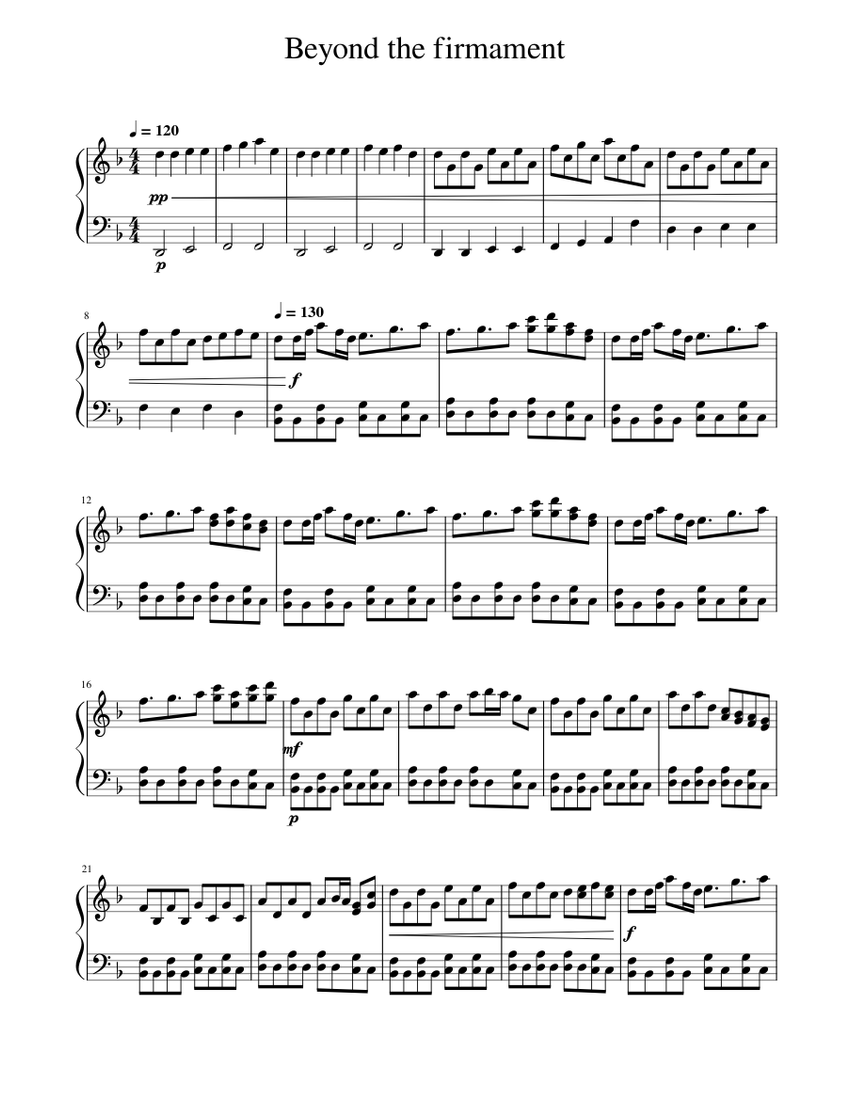 Beyond the firmament - piano tutorial