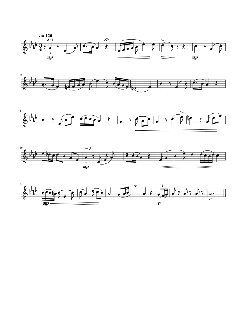 French Horn Region 31 Middle School Lyrical Etude Sheet music for ...