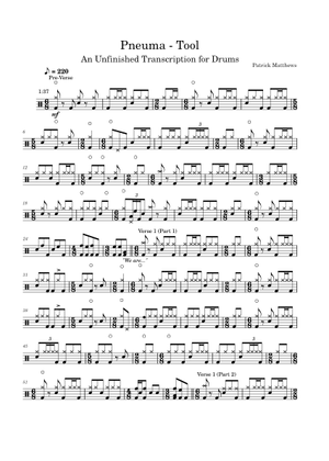 Pneuma—Tool Sheet Music and Tab for Guitar, Bass guitar, Drum group ...