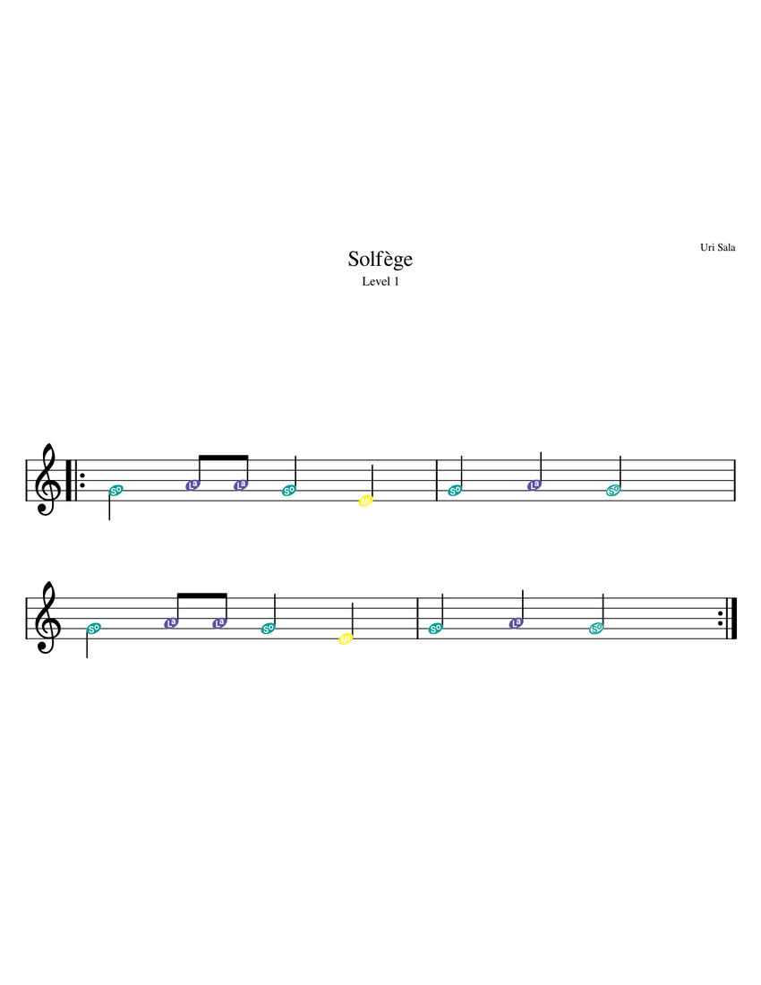 Solfege - level 1 Sheet music for Piano (Solo) | Musescore.com
