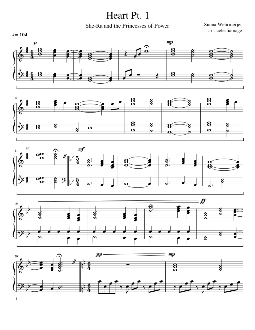 Heart Pt. 1 (She-Ra) Sheet music for Piano (Solo) | Musescore.com