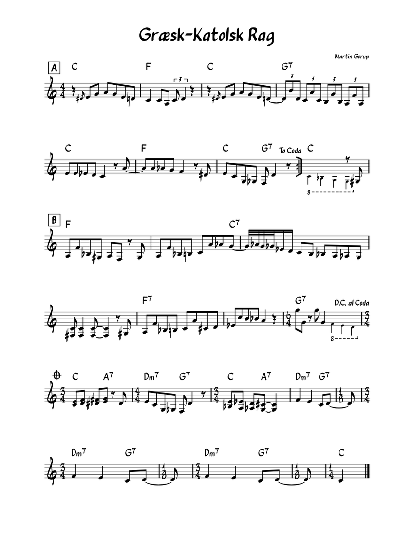 Græsk-Katolsk Rag Sheet music for Piano (Solo) | Musescore.com