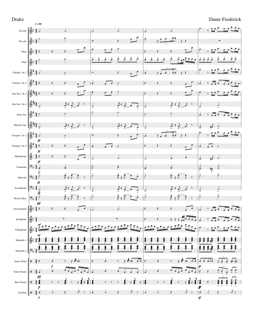 Gods Plan~use the audio source! Sheet Music for Trombone, Tuba, Flute ...
