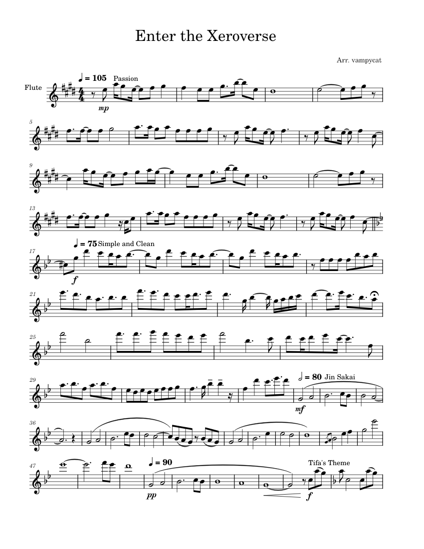 Video Game Flute Medley Sheet Music for Flute (Solo) | MuseScore.com