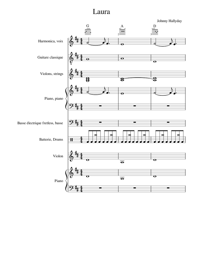Laura Sheet Music for Piano, Violin, Guitar, Bass guitar & more ...