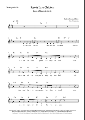 Steve's Lava Chicken Easy Piano Sheet Music for Piano (Solo ...