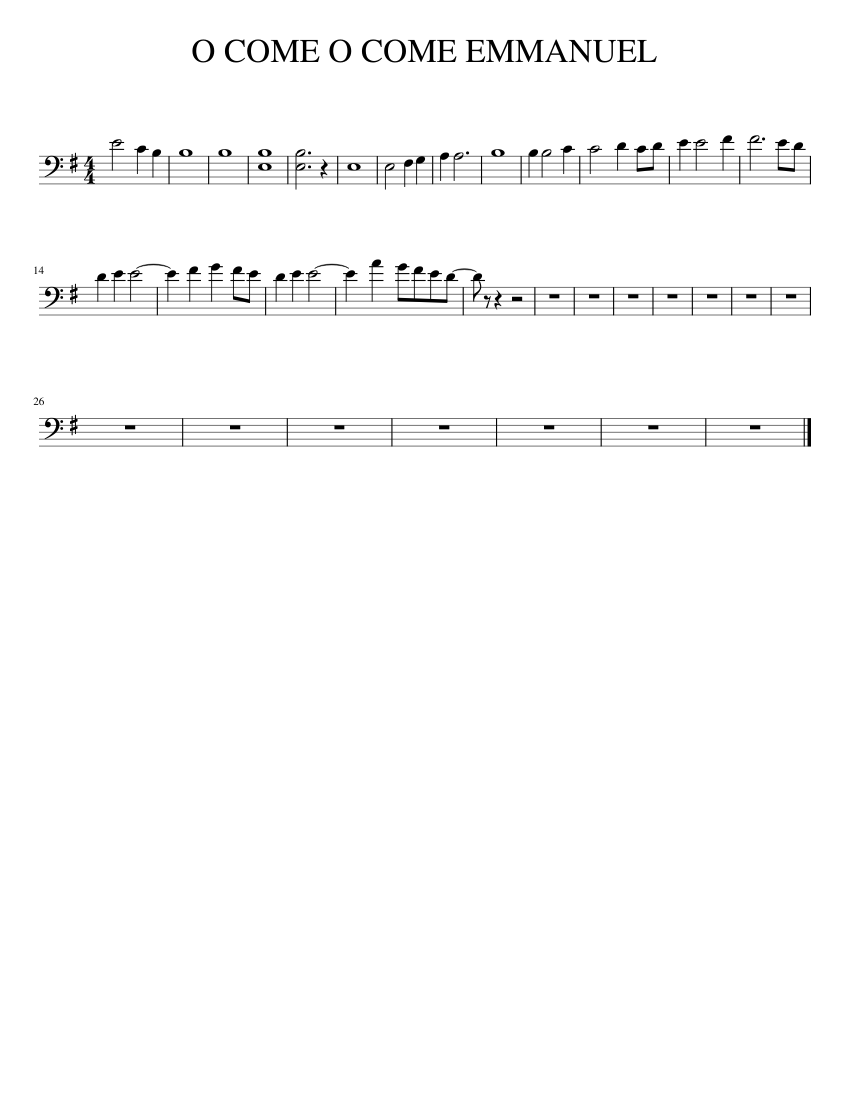 O_COME_O_COME_EMMANUEL Sheet music for Piano (Solo) | Musescore.com
